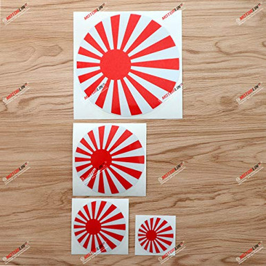 Japanese Rising Sun Flag Roundel JDM Decal Vinyl Sticker - 4 Pack ...