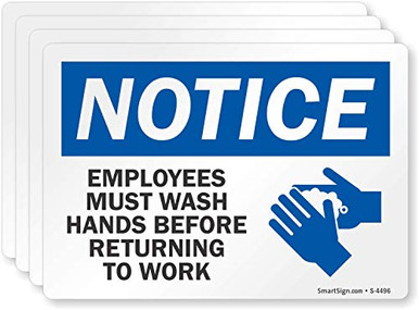 SmartSign Notice - Employees Must Wash Hands Before Returning to Work ...