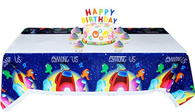 Among Us Party Tablecloth Disposable Rectangle Tablecover Video Game ...