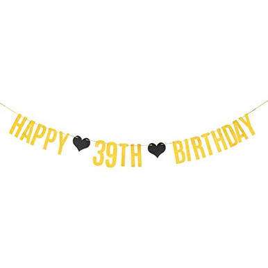 WeBenison Happy 39th Birthday Banner 39 Years Blessed Cheers to 39 ...