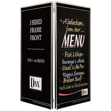 DAX 4x6 Acrylic Tri-Fold Table Tent Three Sided Sign Holder 4 x 6 Clear ...