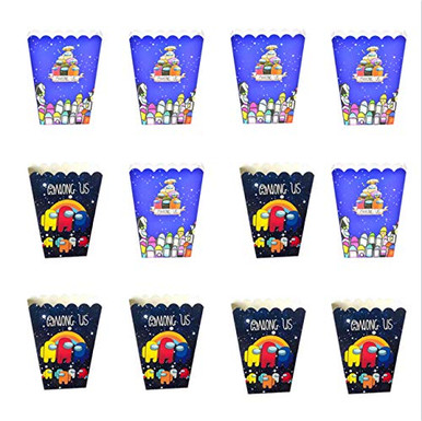 12 pcs Popcorn Box For Among Uss Party SuppliesChildrens Birthday Party ...