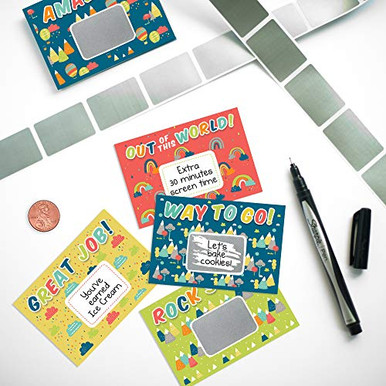 Scratch Off Reward Cards for Kids 30 Unique Prize Cards Nature Theme ...