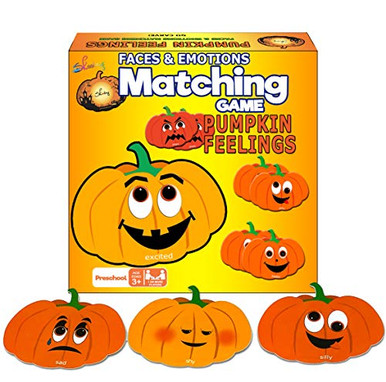 Skoolzy Educational Pumpkin Memory Matching Game Cards 24 Emotional ...