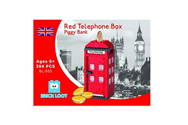 Brick Loot Red Telephone Box Piggy Bank - 394 Piece Nano-Size Nanoblock ...