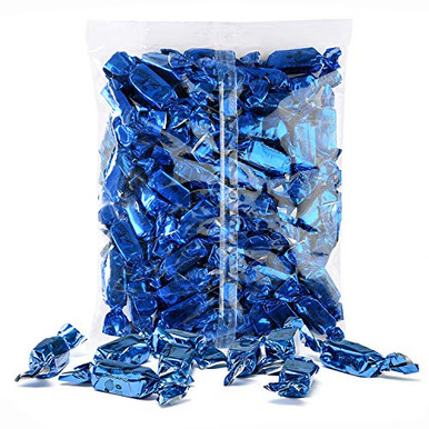 Blue Foils Chewy Taffy Candy 1-Pound Bag of Blue Color Themed Kosher ...