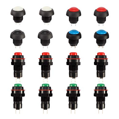 16 Pack Push Button Switches 1A 250VAC SPST Mini Momentary Pushbutton ...
