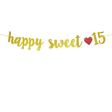 Happy Sweet 15 Banner15th Birthday Party Decorations15th Wedding ...