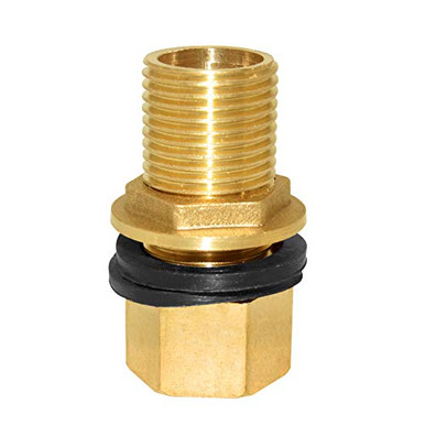 Hooshing Brass Bulkhead Tank Fitting 12 inch Male 12 inch Female Water ...