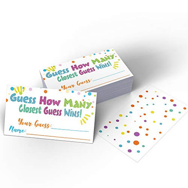 50 Candy Guessing Game Cards 3_5 x 2 Guess How Many in the Jar Game ...