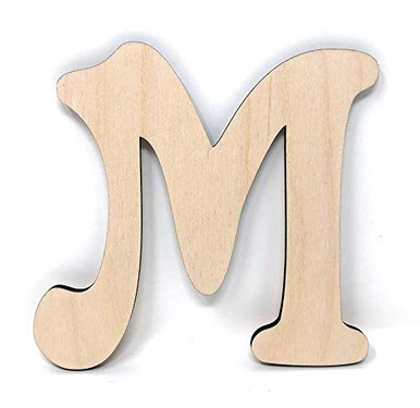Gocutouts 12 Wooden Letter M Cutouts Unfinished Wooden Letters Style 3 ...