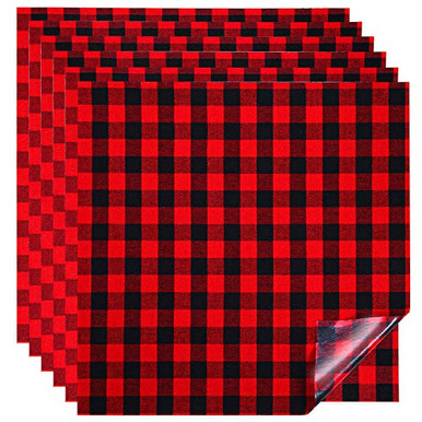 Cooraby 6 Sheets 12 x 12 Inch Red and Black Check Buffalo Plaid Heat ...