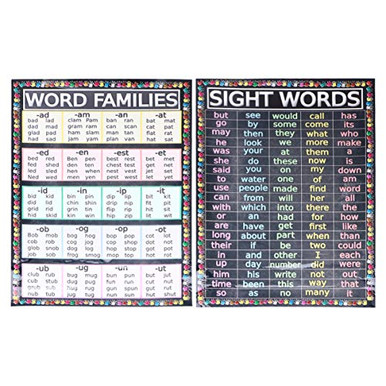 HEALLILY 2pcs Word Families Posters Laminated Educational Posters ...