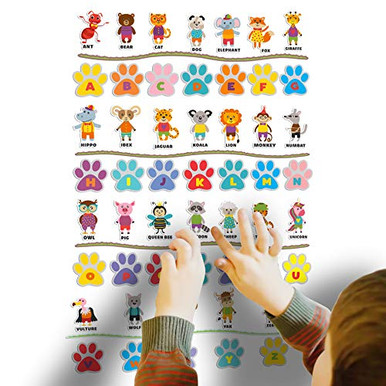 HK Studio Learning Stickers for Kids Cute Animal Alphabet Stickers ABC ...