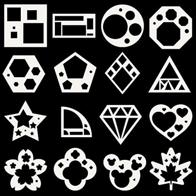 CINPIUK Geometric Shapes Stencils 16PCS Basic Shape Stencil Learning ...