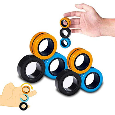ALLFEIYA Magnetic Finger Rings Toy Color Combo Magical Finger Game ...