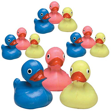 Kicko Plastic Ducks - 12 Pack - Assorted 2 Inch - Floating Ducks for ...
