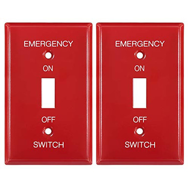 2 Pack BESTTEN 1-Gang Red Emergency Shut-Off Toggle Switch Metal Wall ...