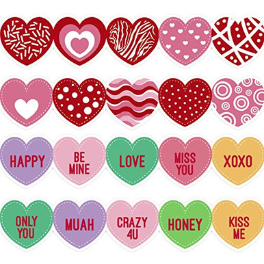 Whaline 68ft Valentines Day Bulletin Board Border 60pcs Red Pink Heart ...