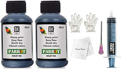 Parrot ink refill kit Suitable for HP 61 Black Ink Cartridge with 120 ...