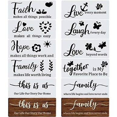 10 Pieces Words Stencils Templates Inspirational Quote Sign Stencils ...