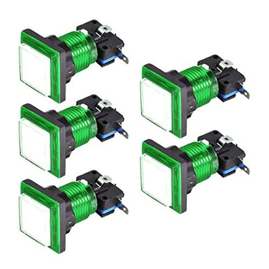 uxcell Game Push Button 34x34 Square 12V LED Illuminated Push Button ...
