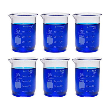 Huaou Scientific Glass Beakers Set Vol_ 50ml Borosilicate 3_3 Glass Low ...