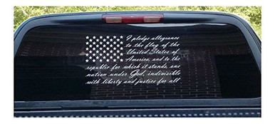 American Flag Pledge of Allegiance Vinyl Truck Window Sticker Decal ...
