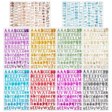 NBEADS 20 Sheets 10 Colors Letter Stickers Colorful A to Z Alphabet ...