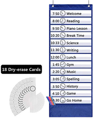 Daily Schedule Pocket Chart Class Schedule with18 Custom Cards 13 1 ...