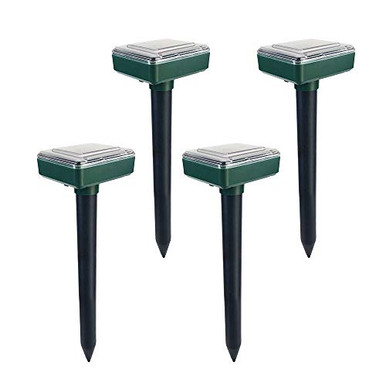 2021 Solar Mole Repellent Ultrasonic 4 Pack Outdoor Powered Sonic ...