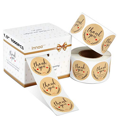 Innoo Tech 1_5 Thank You Stickers Roll 1000pcs Thank You for Supporting ...