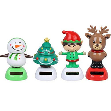 Welecom 4 Solar Dancing Snowman Toy Solar Powered Dancing Elk in ...
