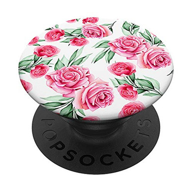 Rose Flower Trendy Floral Botanical Garden Design PopSockets Grip and ...