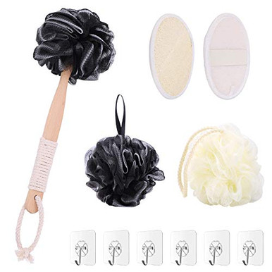 Bath Shower Sponge Scrubber and Loofah Set Show Sponge Mesh Scrubber ...