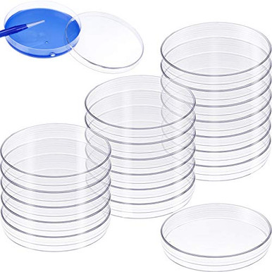 20 Pieces 90 x 15mm Plastic Petri Dishes with Lid Clear Projects Petri ...