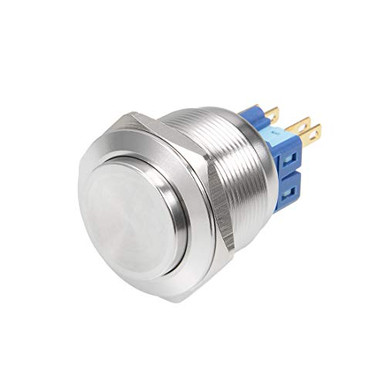 uxcell Momentary Metal Push Button Switch 25mm Mounting Dia 5A 4 Screw ...