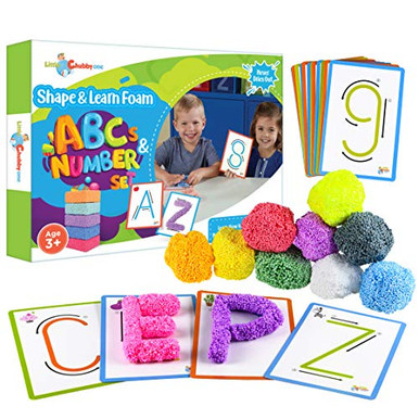 LITTLE CHUBBY ONE Shape and Learn Foam ABCs and Number Card Set - Flash ...
