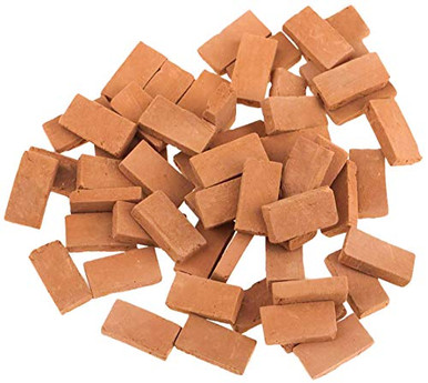 Hiawbon 300 Pcs Mini Red Wall Bricks Model Brick Building Set Dollhouse ...