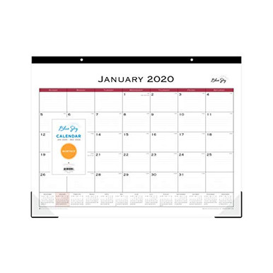Blue Sky 2020 Monthly Desk Pad Calendar Two-Hole Punched Ruled Blocks ...