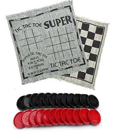 Giant 3-in-1 Tic Tac Toe Super Tic Tac Toe and Checkers Game ...