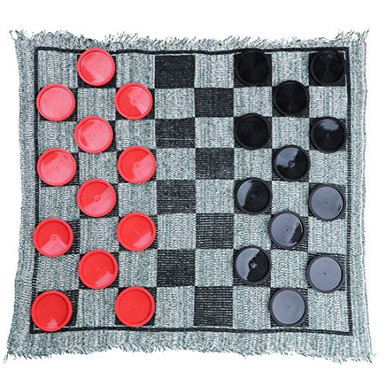 Design Zone 3 in 1 Giant Checkers Set with Reversible Rug Classic ...