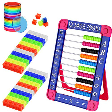 201 Pieces Plastic Abacus Row Counting Number Counting Blocks Plastic ...