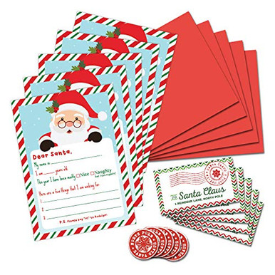 PINK PIXIE STUDIO Letter to Santa Christmas Wish List Writing Kit- Pack ...