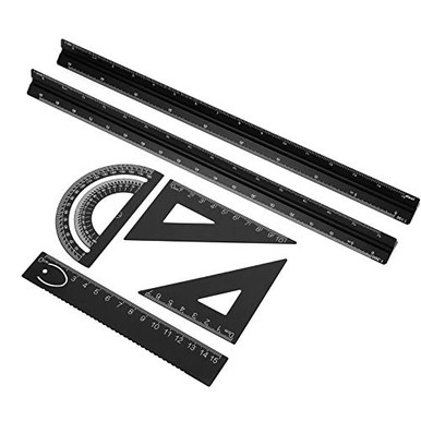 BUBABOX Geometry Set Metal Triangular Scale Ruler Set Architectural ...