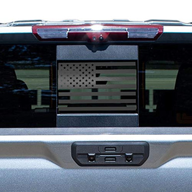 BOGAR TECH DESIGNS Precut Rear Middle Window American Flag Vinyl Decal ...