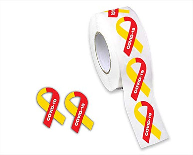Fundraising For A Cause Coronavirus COVID-19 Awareness Ribbon Stickers ...