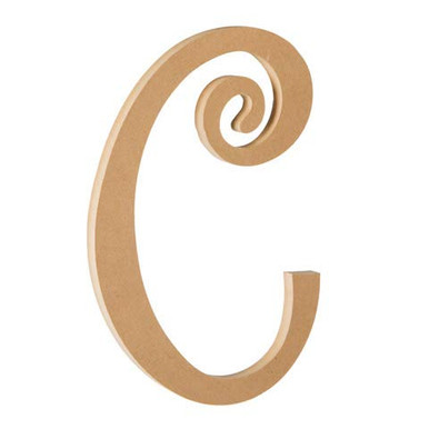 Darice Wooden MDF Letter C - Unfinished - Fancy Script Font - 8 inches ...
