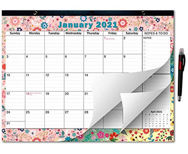 2020-2021 Large Monthly Desk Pad Calendar Planner Academic Floral ...