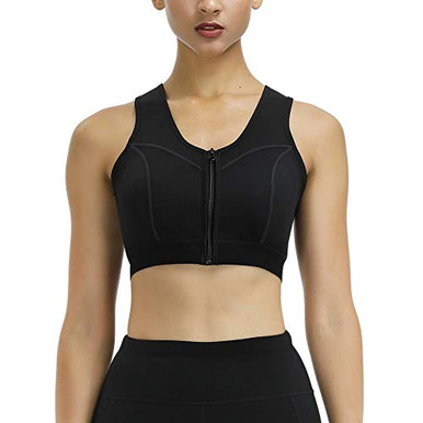 Lover-Beauty Forging Bra High Support Push Up Zip Front Yoga Sports ...